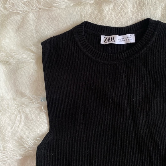 Zara | Tops | Zara Black Ribbed Tank Top | Poshmark